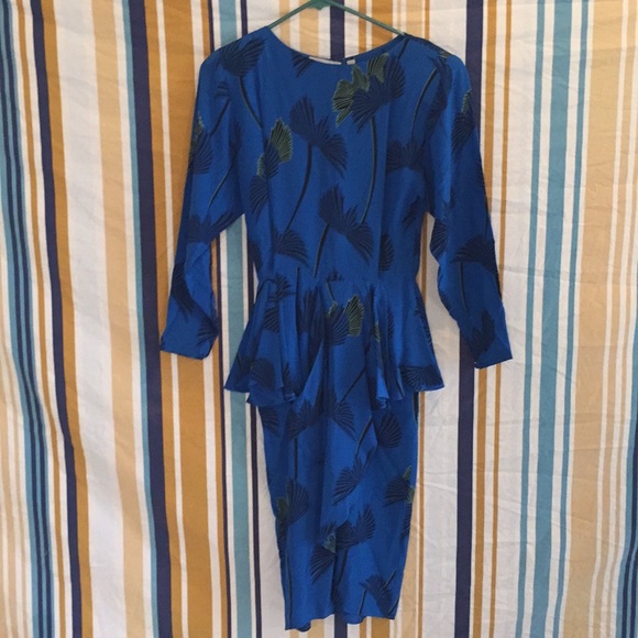 Adrianna Papell | Dresses | True Vintage 8s Silk Ruffle Party Dress ...